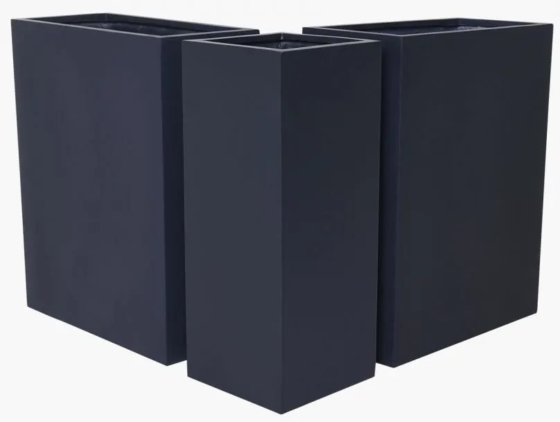 Rohové květináče CORNER, sklolaminát, 75*148 cm, antracit