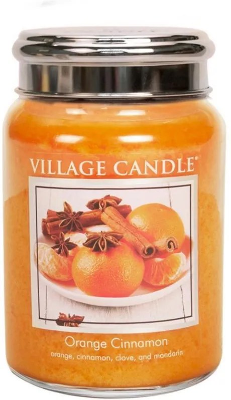 Vonná svíčka Village Candle, Pomeranč a skořice - Orange Cinnamon - 602g/170 hodin