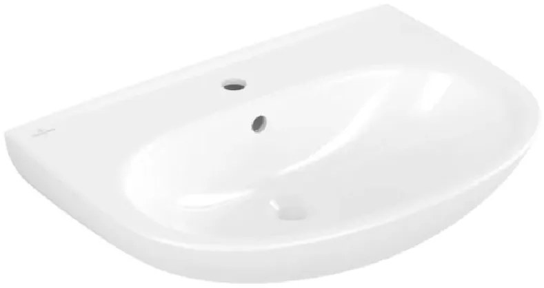 Villeroy & Boch O.novo - Umyvadlo 60x46 cm, s přepadem, otvor pro baterii, CeramicPlus, alpská bílá 4A4060R1