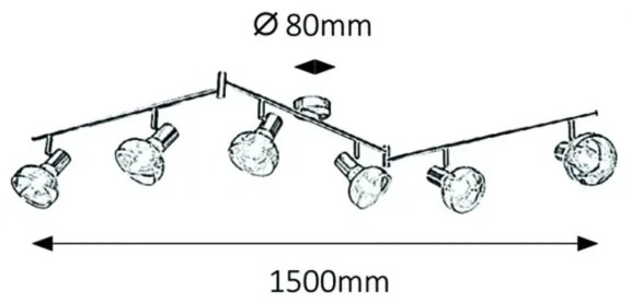 Rabalux 5553 - Bodové svítidlo HOLLY 6xE14/40W/230V zlatá