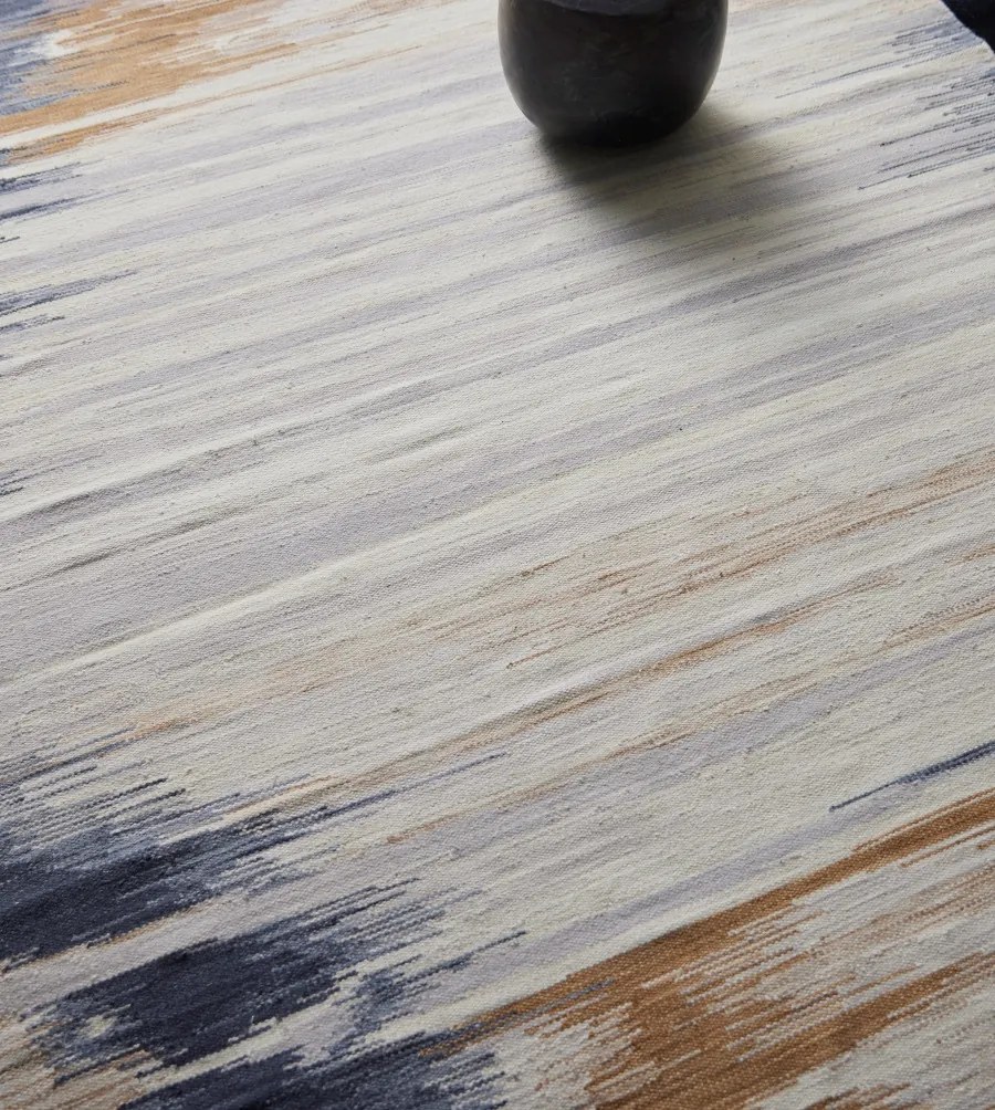 Diamond Carpets India, Ručně vázaný kusový koberec Ombre Paris DESP HL64 Ivory Charcoal, 140x200, vícebarevná, chodba / předsíň