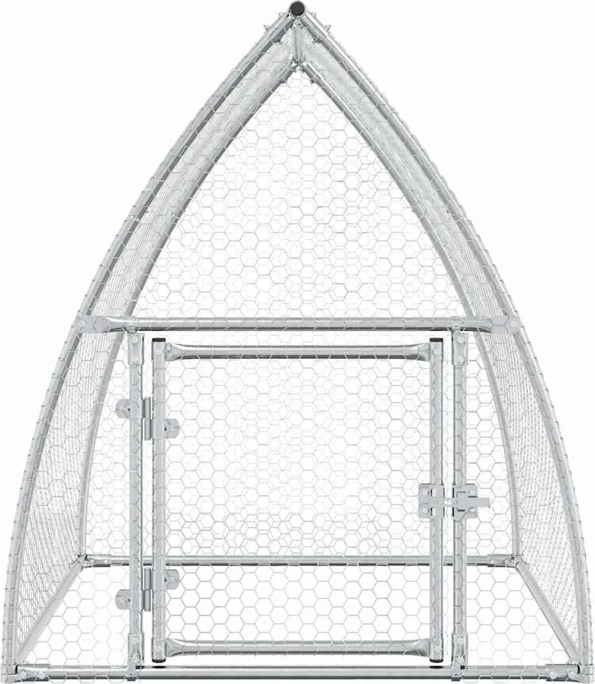 Klec pro kuřata stříbrná 100 x 105 x 120 cm pozinkovaná ocel 172552