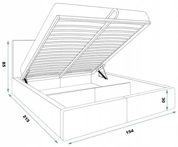 BMS Group Postel se zvedacím roštem Hilton 140x200 sv. Šedá - s matrací 9cm