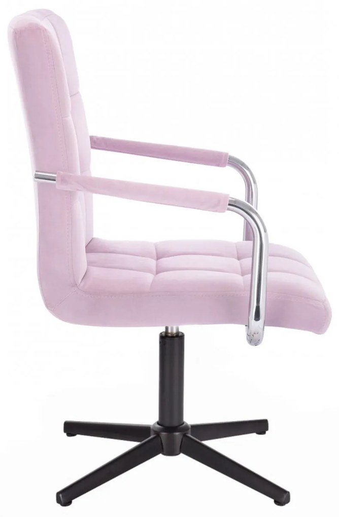 LuxuryForm DESIGN Otočná židle VERONA VELUR na černém kříži - levandule