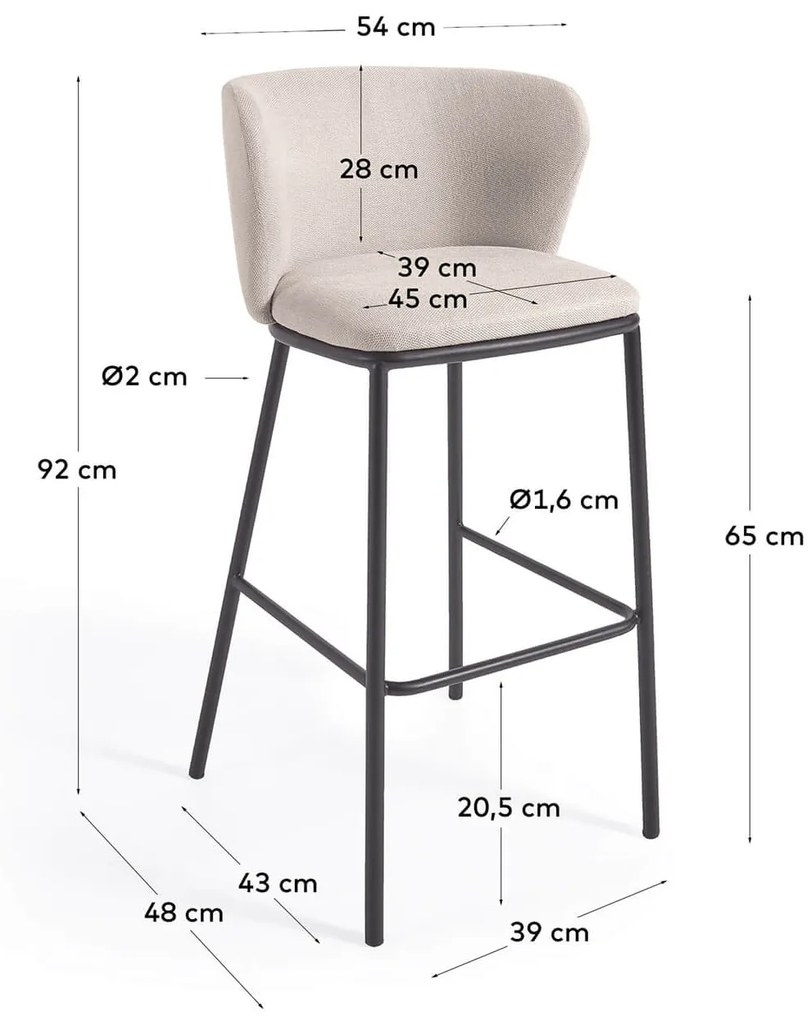 Barová židle arun 65 cm béžová MUZZA