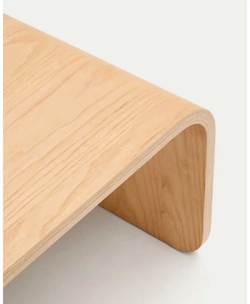Kulatý konferenční stolek v dekoru dubu v přírodní barvě 60x110 cm Olaria – Kave Home