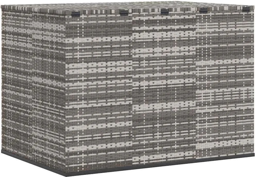 Zahradní úložný box PE ratan 145 x 100 x 103 cm šedý 317231