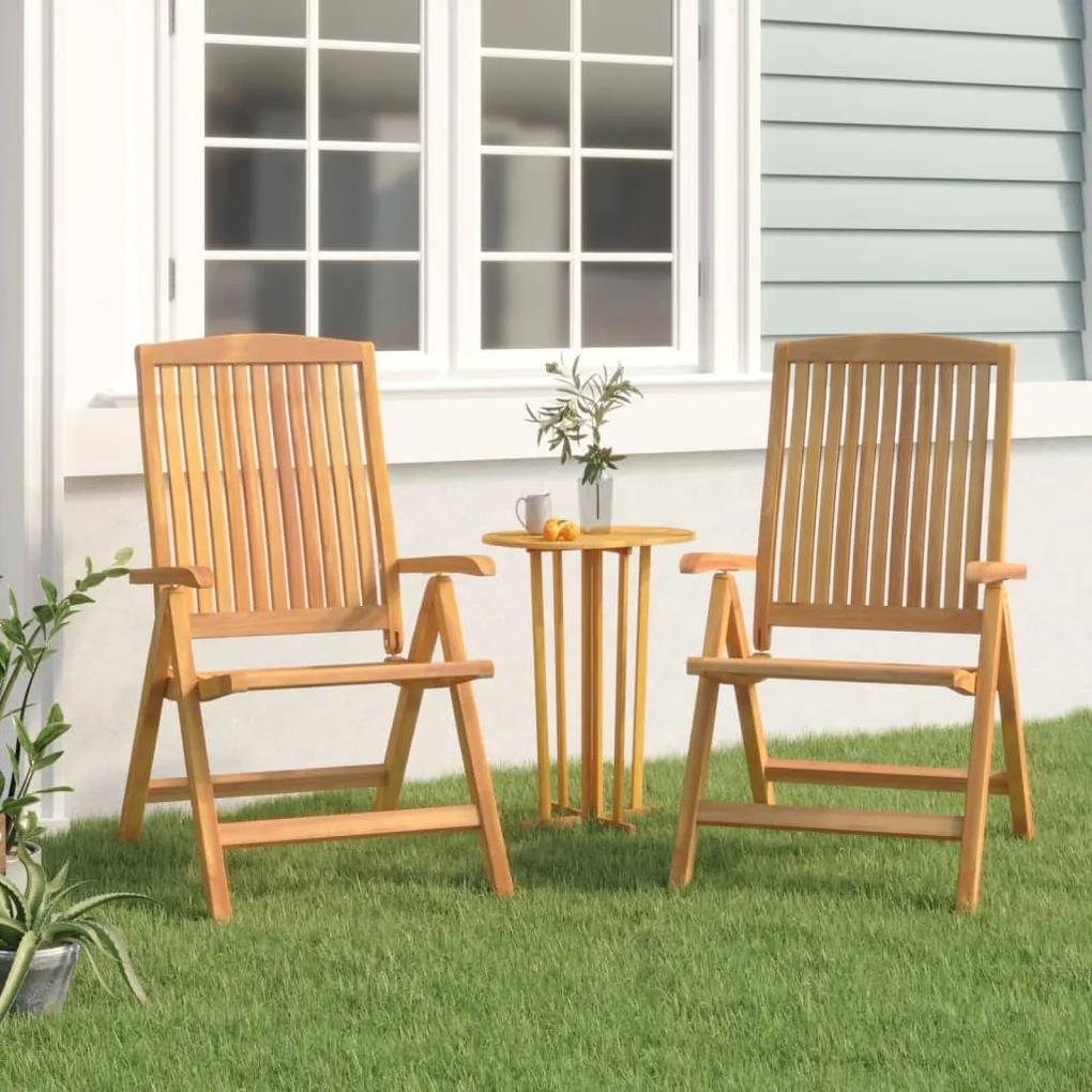 Polohovací zahradní židle 2 ks masivní teakové dřevo - Default Title