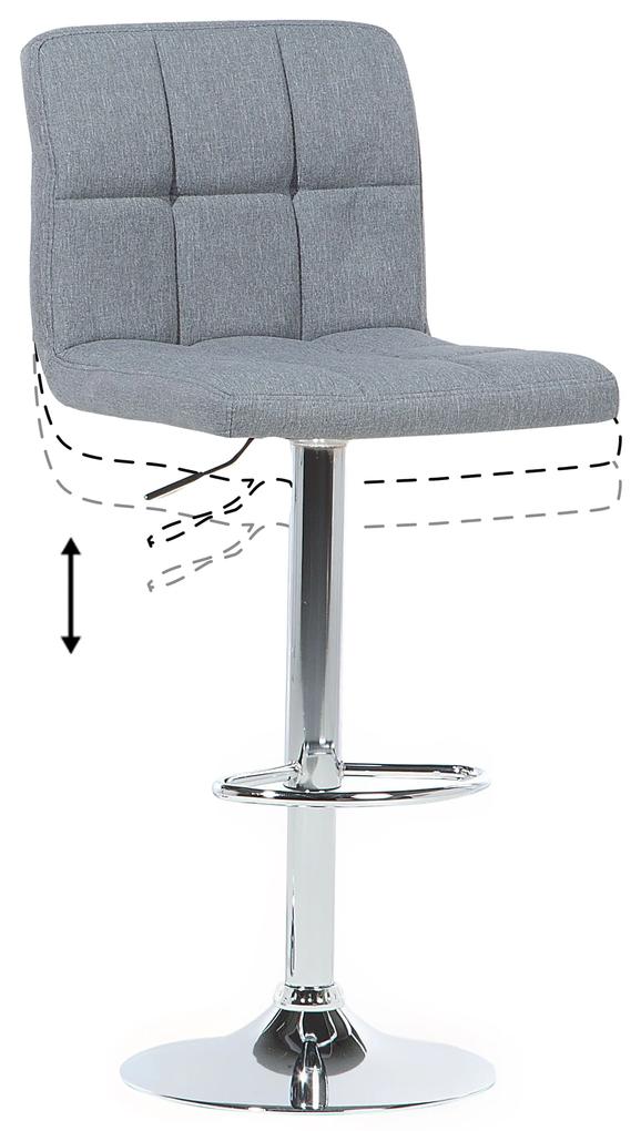 Sada 2 šedých čalouněných barových židlí MARION Beliani