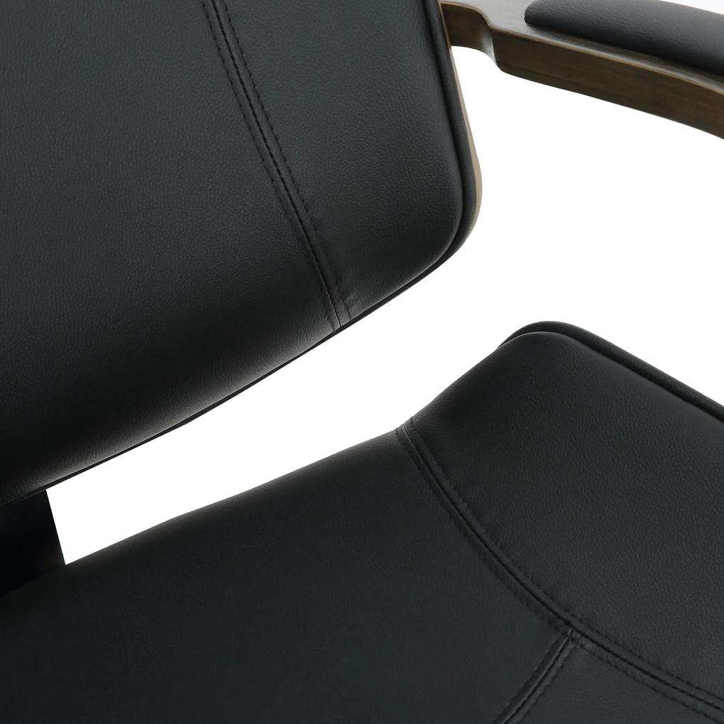 Kancelářská židle Lindsell - ohýbané dřevo a umělá kůže | šedá a černá