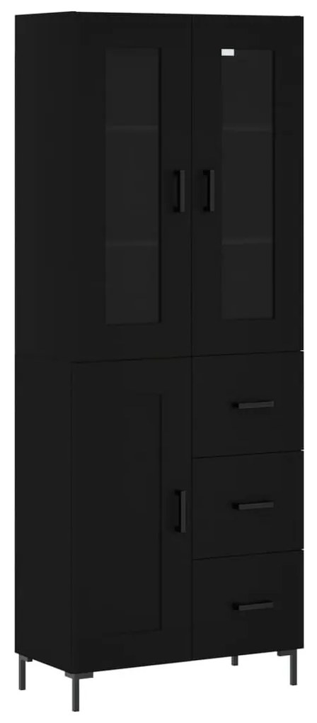 Skříň highboard černá 69,5 x 34 x 180 cm kompozitní dřevo - Default Title