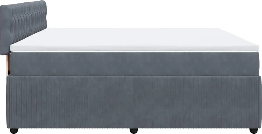 Box spring postel s matrací tmavě šedá 200x200 cm samet 3290137