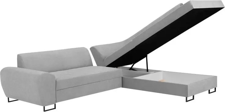 Šedá rohová rozkládací pohovka s úložným prostorem Kooko Home XL Right Corner Sofa Piano
