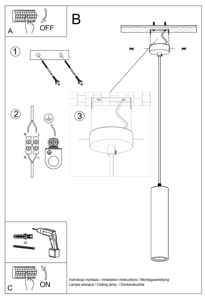 Závěsné svítidlo Nancy, 1x bílé keramické stínítko