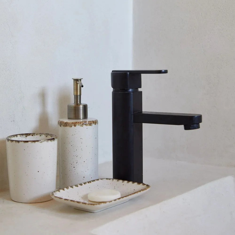 Krémový kameninový kelímek na zubní kartáčky Toscana Bath – Casafina