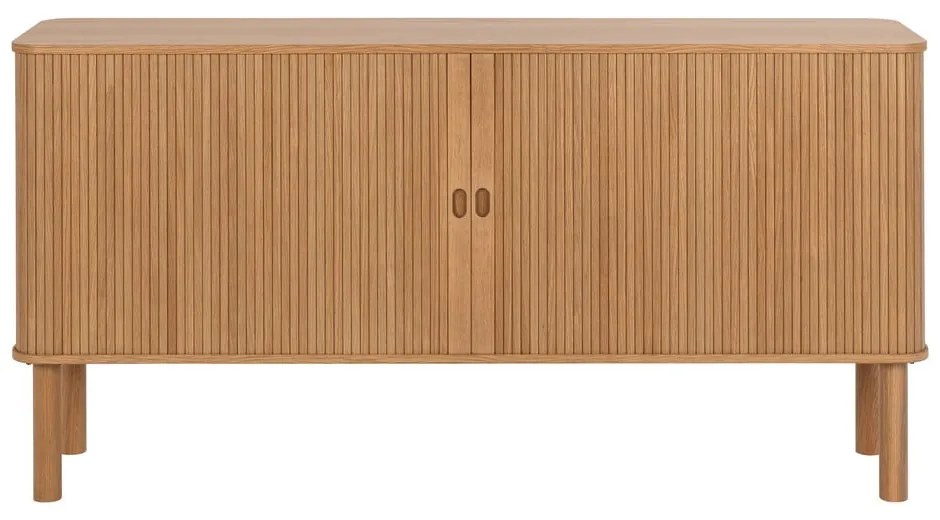 Nízká komoda v dekoru dubu s posuvnými dveřmi v přírodní barvě 160x80 cm Langley – Actona