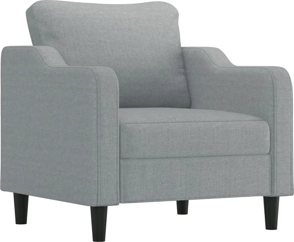 Křeslo s podnožkou světle šedé 60 cm textil 3201127