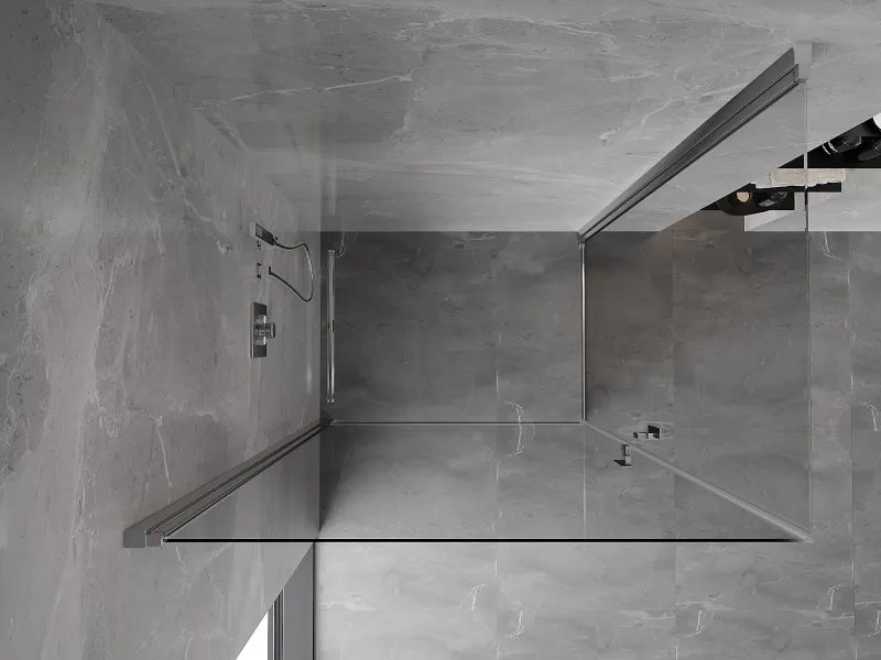 Mexen Mist-B Duo, 2-křídlý výklopný sprchový kout 95 x 70 cm, čiré sklo, chromový profil, 8A2-095-070-01-00