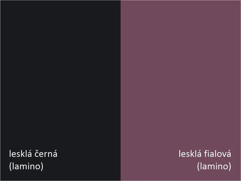MARIDEX SKŘÍNĚ Šatní skříň - LUX 8, matná bílá/lesklá fialová a černá
