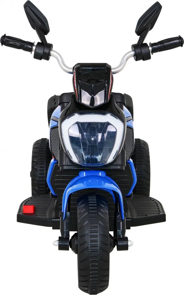 Ramiz Motorka Fast Tourist na baterie pro děti modrá + audio + světla + ekokůže