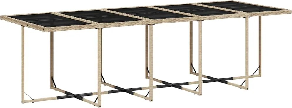 11dílný zahradní jídelní set s poduškami béžový polyratan 3211294