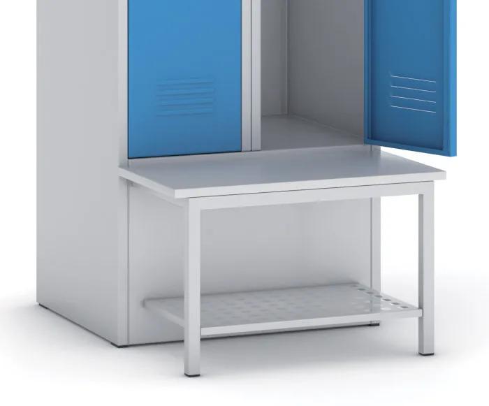 Kovos Šatní skříňka s lavičkou a policí, šedé dveře, cylindrický zámek