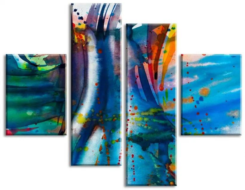 Malvis ® Modrá abstrakce Velikost: 110x90 cm