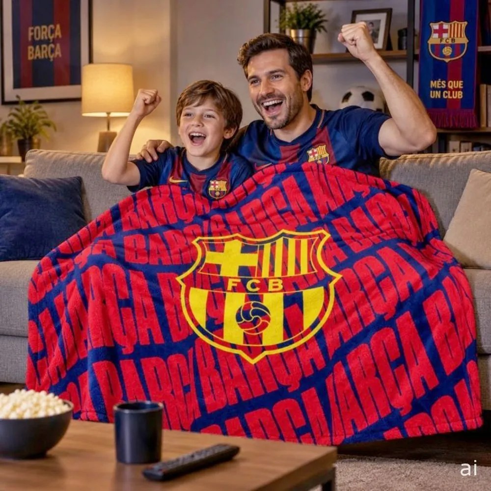 Velká coral fleece deka FC Barcelona - 150 x 200 cm