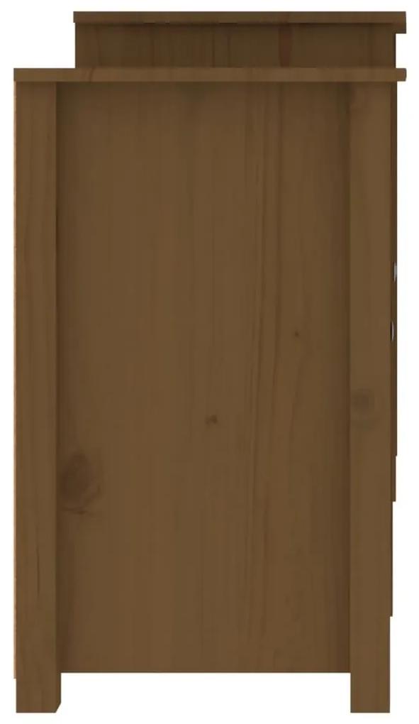 Příborník medově hnědý 164x37x68 cm masivní borové dřevo