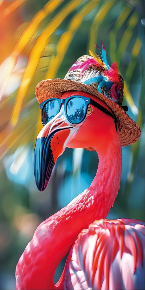 PLÁŽOVÁ OSUŠKA Z MIKROVLÁKNÁ FLAMINGO2 100X180 CM VZOROVANÁ