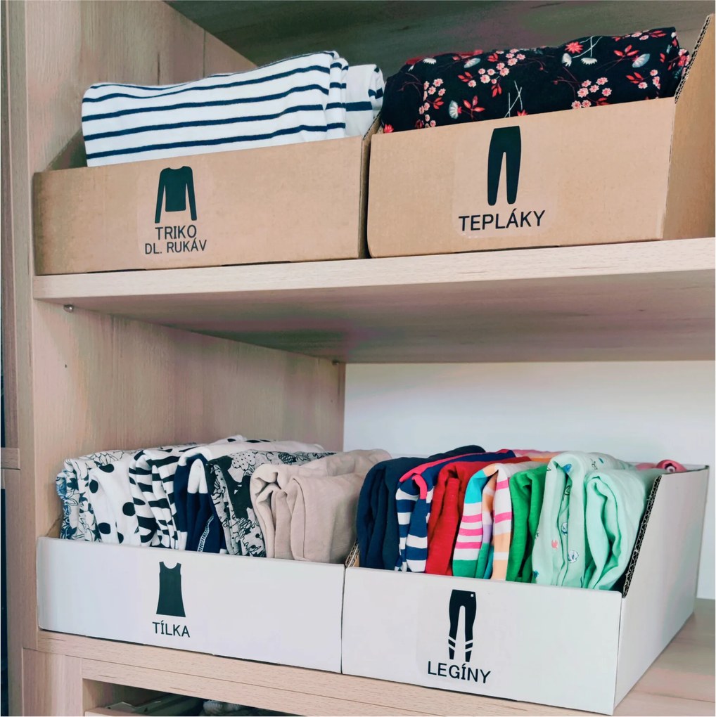 KARTON PAK Úložné boxy na oblečení, organizéry do skříně BÍLÝ KARTON 30x54cm