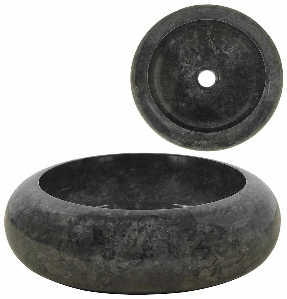 Umyvadlo 40 x 12 cm mramor černé 142766