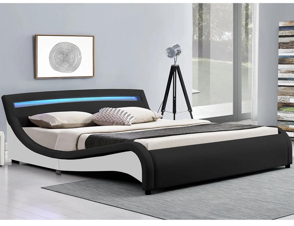 InternetovaZahrada - Čalouněná postel Malaga 140x200 cm - černá