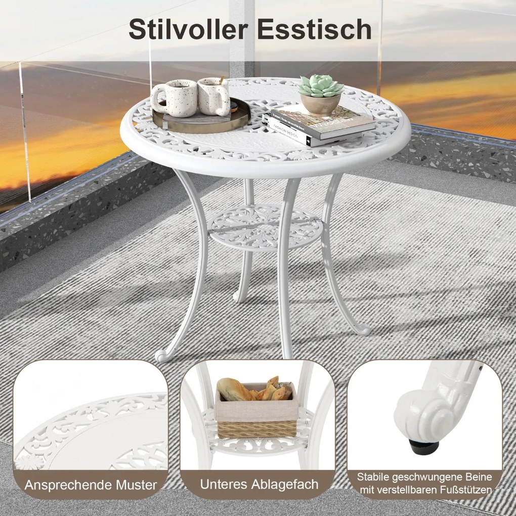 Costway 5-dílný. Gartenmöbel Set aus Aluminiumguss inkl. 4 Stühle a 1 Tisch mit
