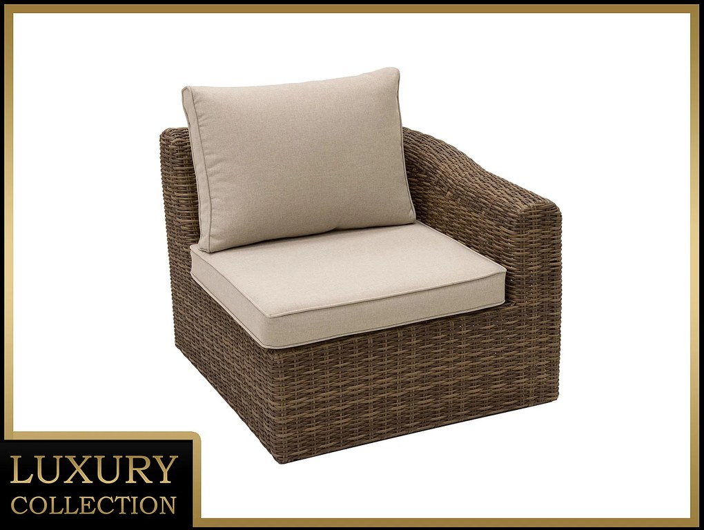 DEOKORK Ratanové LEVÉ ukončení BORNEO LUXURY (hnědá)