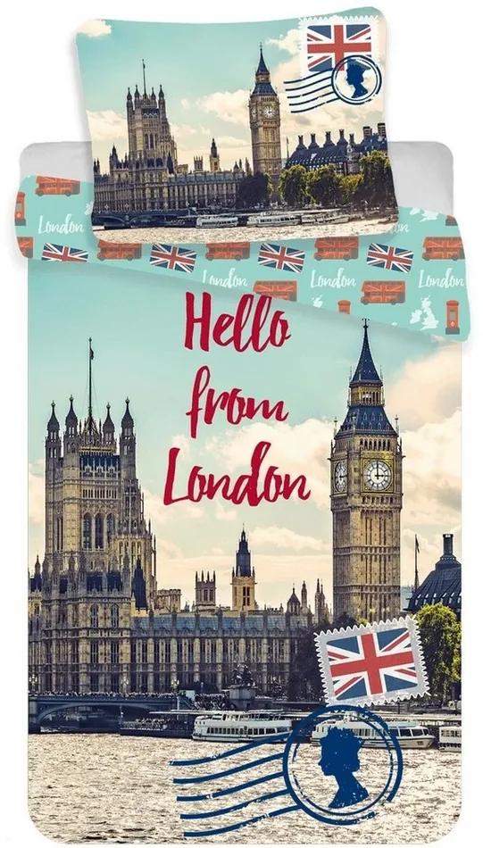 Jerry Fabrics Bavlněné povlečení Londýn Hello, 140 x 200 cm, 70 x 90 cm |  BIANO