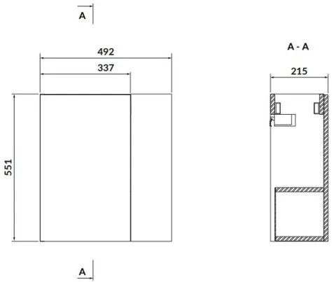 Cersanit Larga, umyvadlová skříňka 50cm, bílá, S932-110-DSM