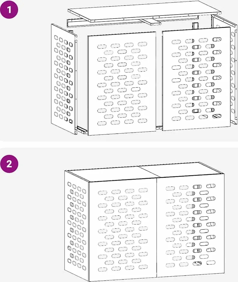 vidaXL Ochrana klimatizace Černá 100 x 50 x 70 cm Ocel [865897]