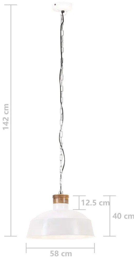 vidaXL Marketos Industriální závěsné svítidlo 58 cm bílé E27