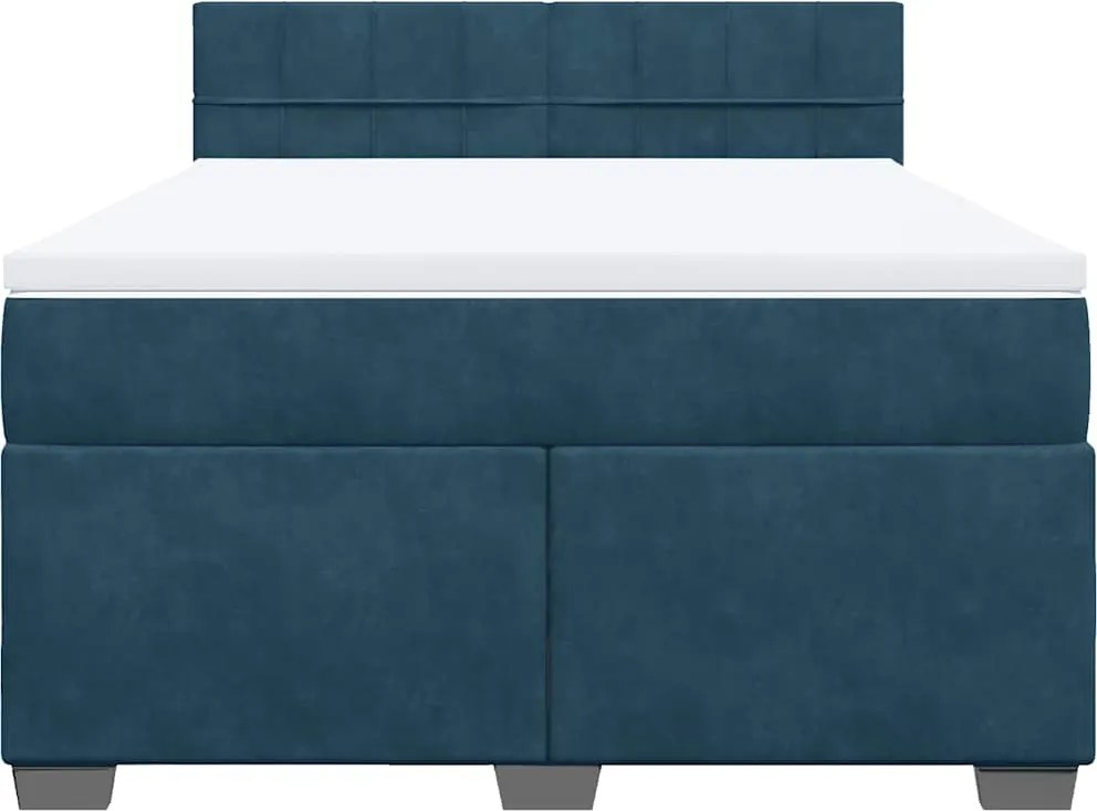 Box spring postel s matrací modrá 160 x 200 cm samet 3288658