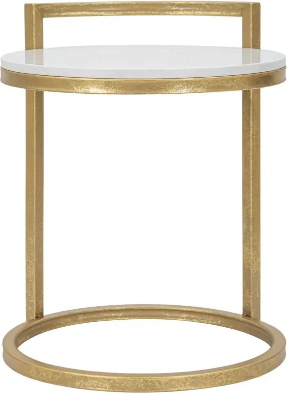 Odkládací stolek Round Marble zlatý