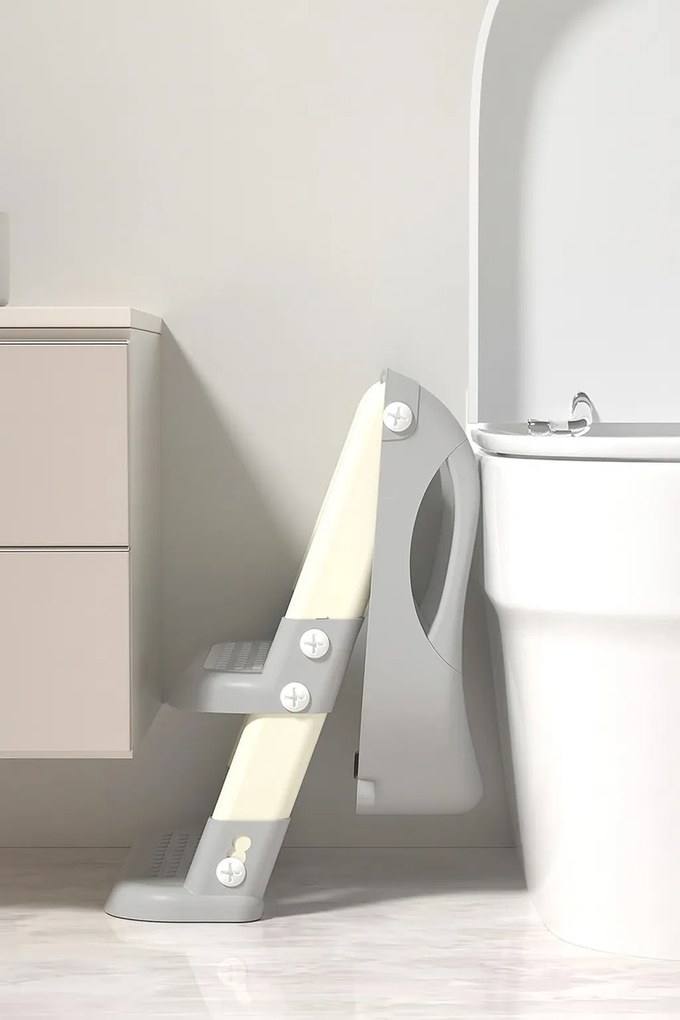 Dětské schůdky 02 s nástavcem na WC šedé
