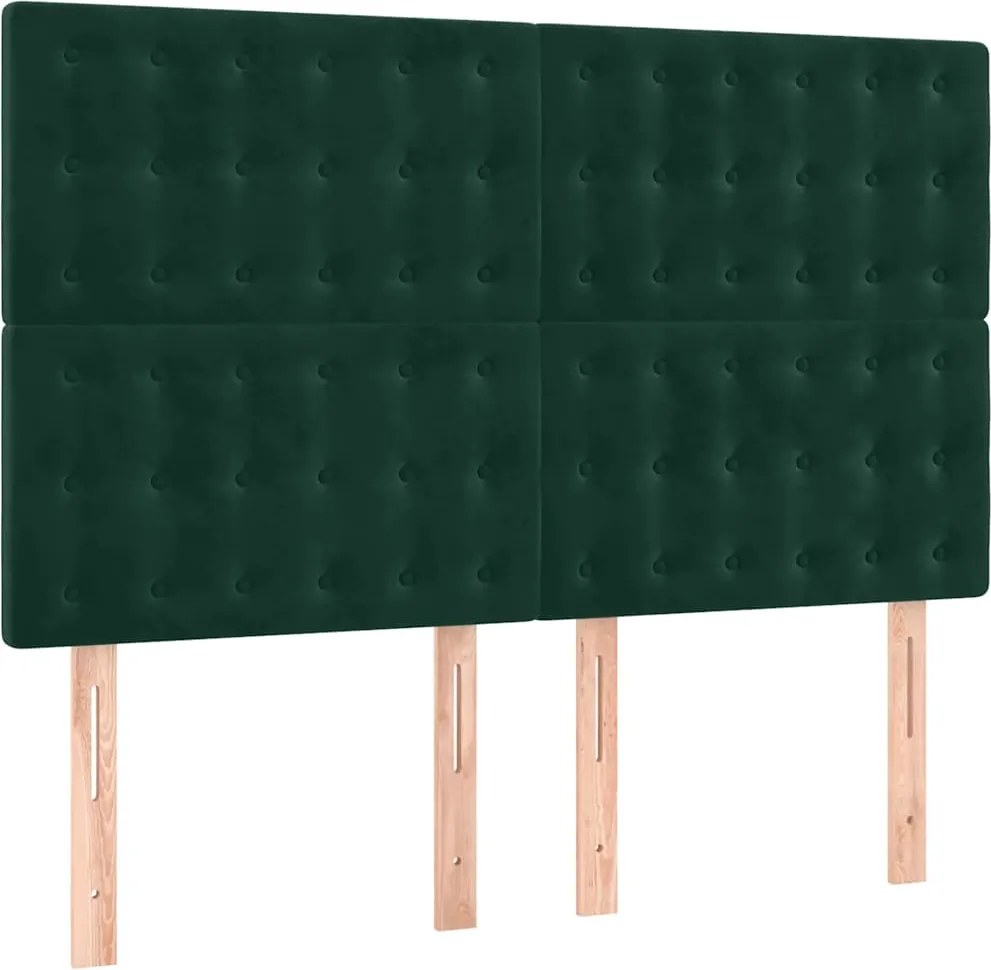 Box spring postel s matrací tmavě zelená 140x200 cm samet 3138088