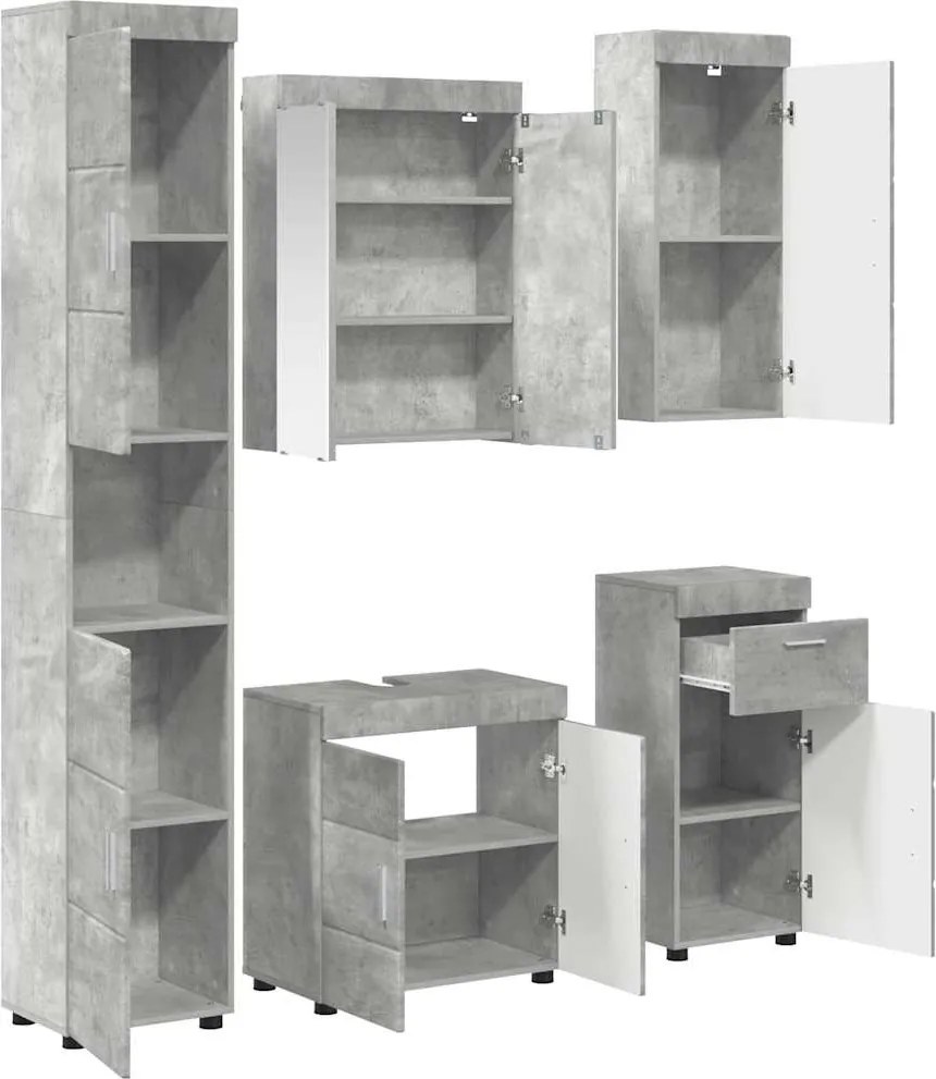 Sada koupelnového nábytku TULUM 5 ks Betonově šedá 3398057