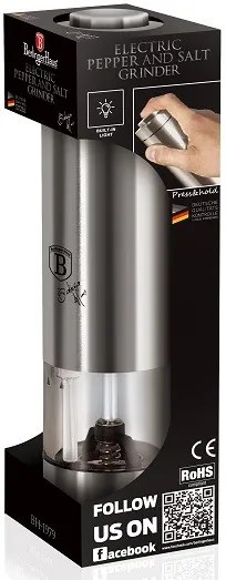 BERLINGERHAUS Mlýnek na pepř a sůl elektrický Carbon Metallic Line BH-1979