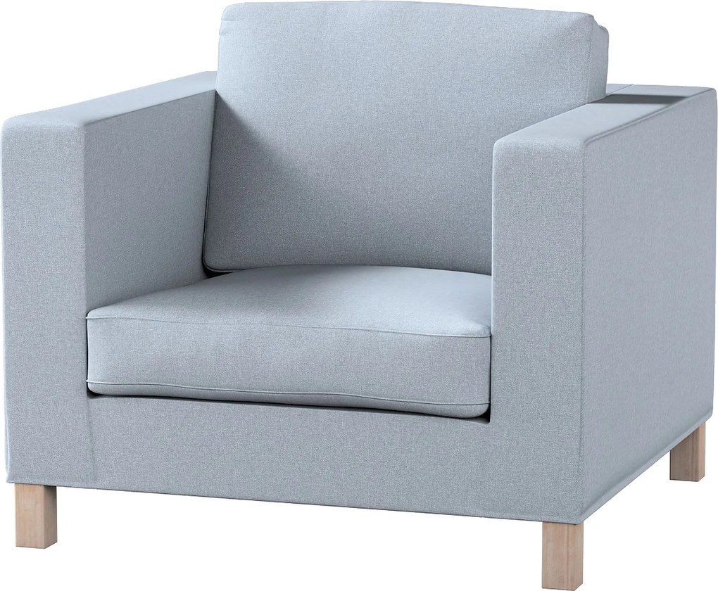 Potah na křesko IKEA Karlanda, krátký barva modrá látka pletený vzor