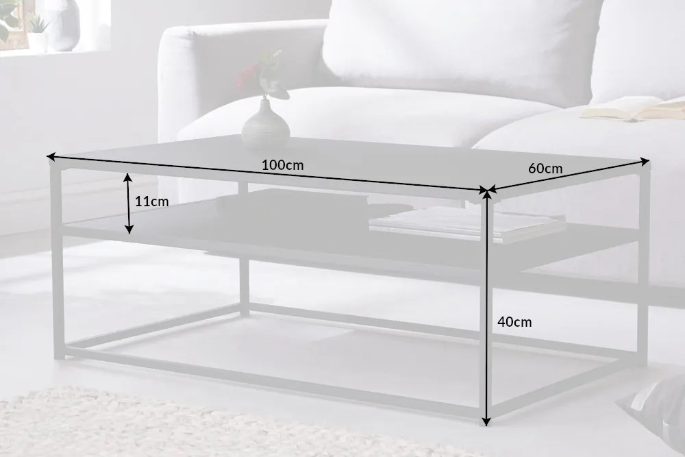 Designový konferenční stolek Damaris 100 cm černý