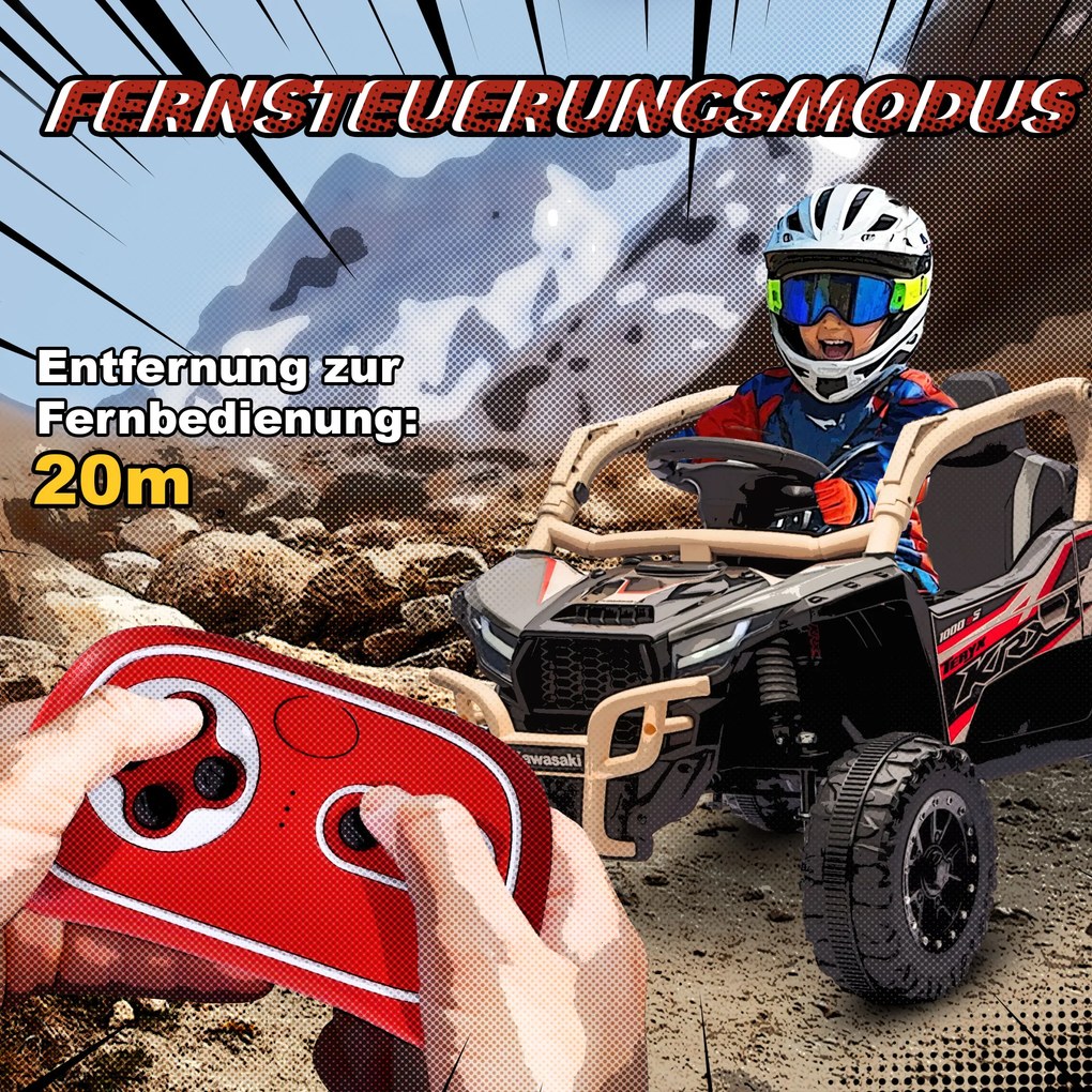 AIYAPLAY 12V Elektrické terénní vozidlo pro děti, dálkové ovládání, LED světla, hudba, klakson, pro děti od 3 do 8 let, žlutá