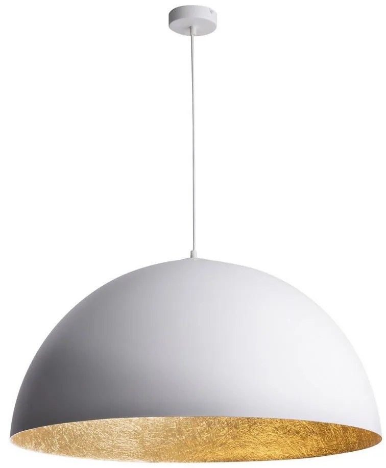 Lustr na lanku SFERA 1xE27/60W/230V pr. 35 cm bílá/zlatá
