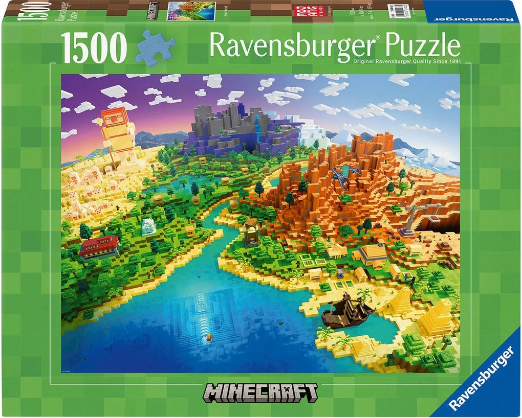 RAVENSBURGER Puzzle Svět Minecraftu 1500 dílků 80x60cm skládačka 2412000433